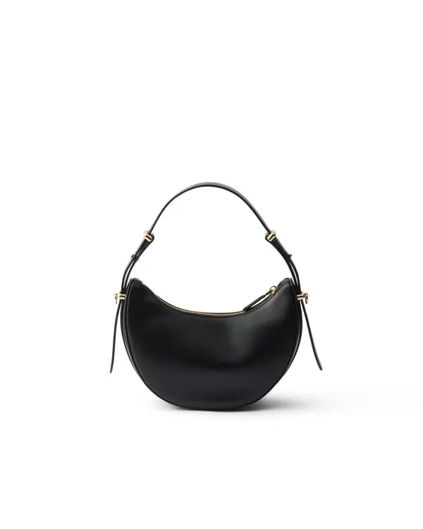 Prada Arqué Mini Leather Shoulder Bag - Black