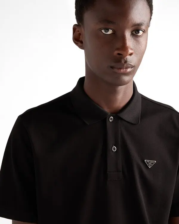 Prada Piqué Polo Hirt - Black