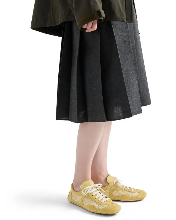 Prada Montecarlo Re-edition 2005 Suede And Mesh Sneakers - Yellow