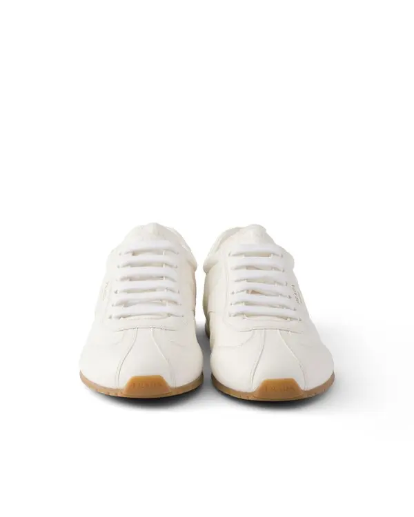 Prada Nappa Leather Sneakers - Neutral