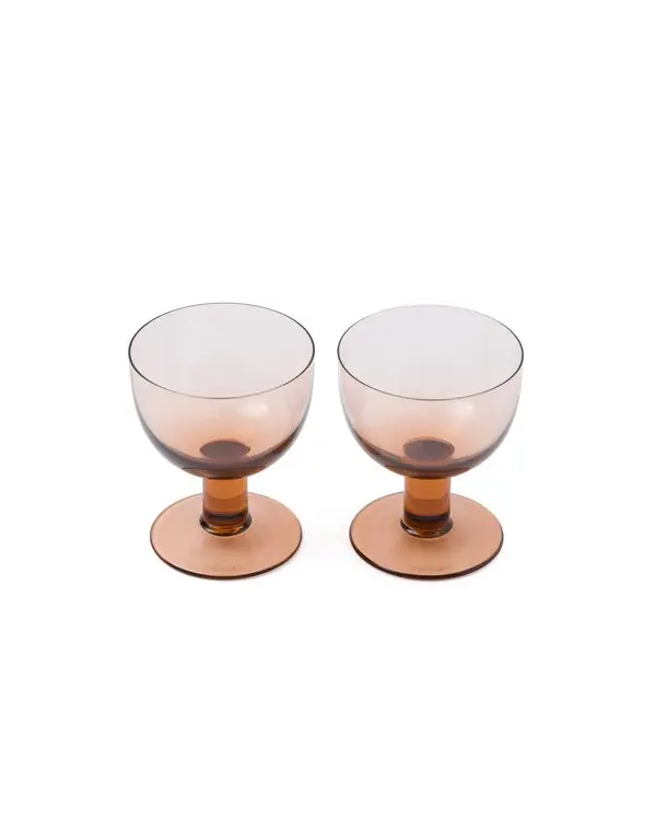 Prada Set Of Two Crystal Water Glasses Plinth - Brown