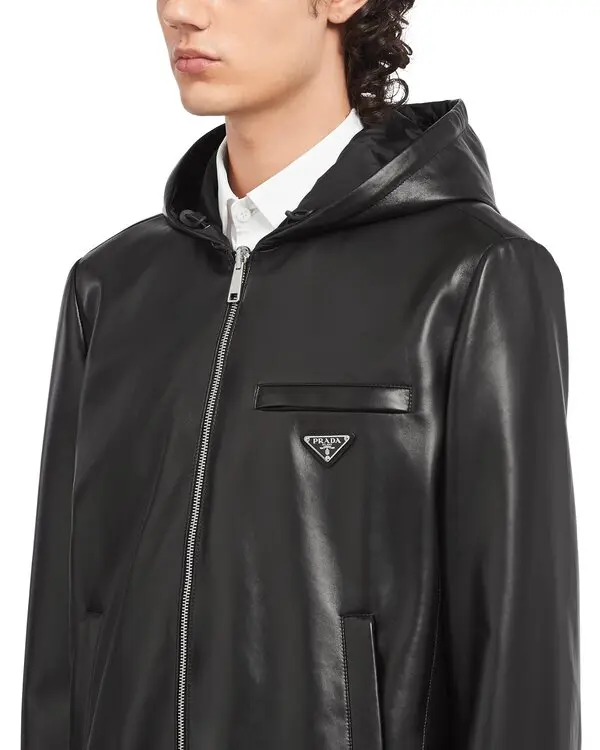 Prada Reversible Nappa Leather And Re-nylon Jacket