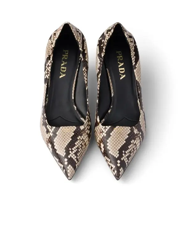 Prada Printed Ayers Leather Pumps