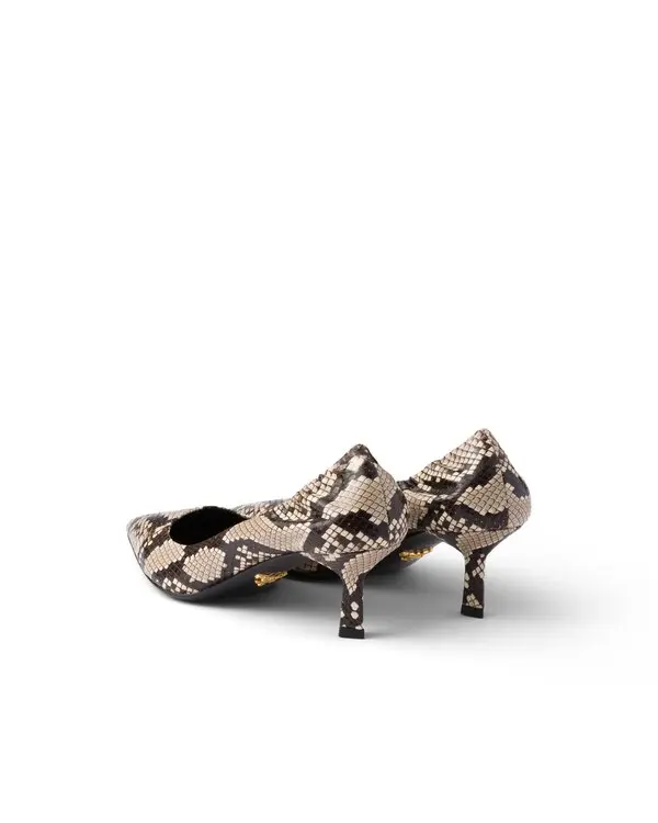 Prada Printed Ayers Leather Pumps