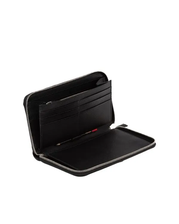Prada Saffiano Leather Zip Around Wallet