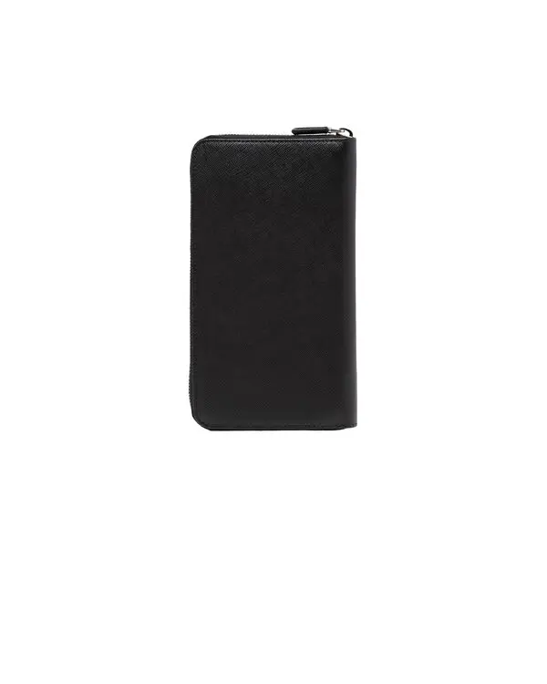 Prada Saffiano Leather Zip Around Wallet