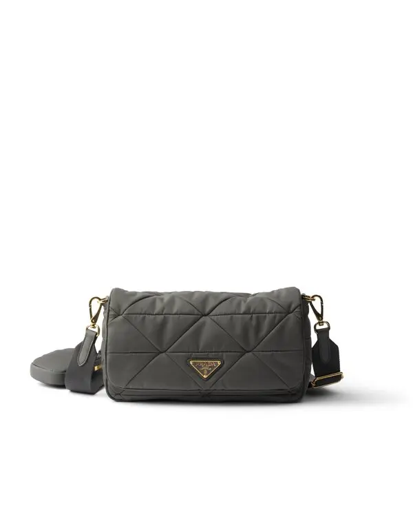 Prada Padded Re-nylon Shoulder Bag - Grey