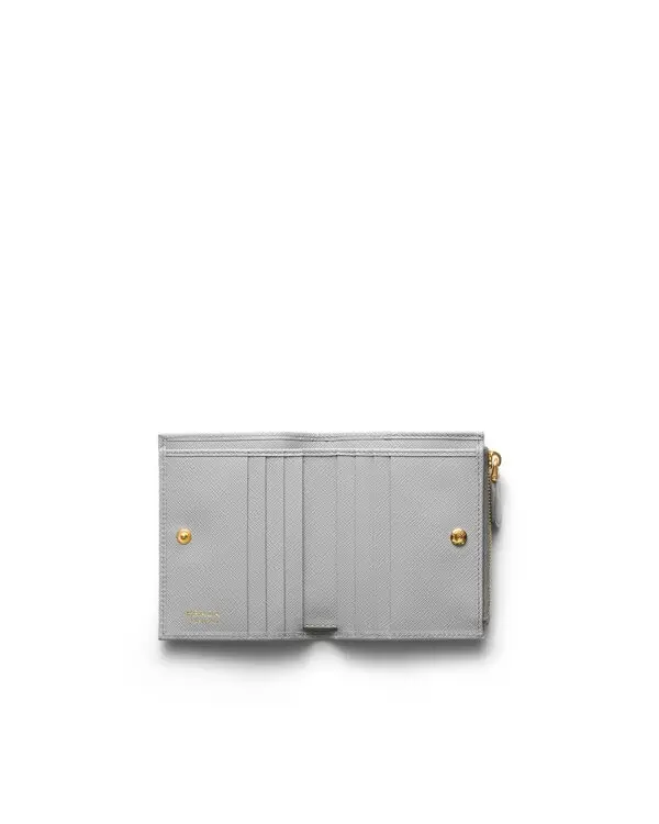 Prada Small Saffiano Leather Wallet - Grey