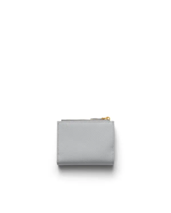 Prada Small Saffiano Leather Wallet - Grey