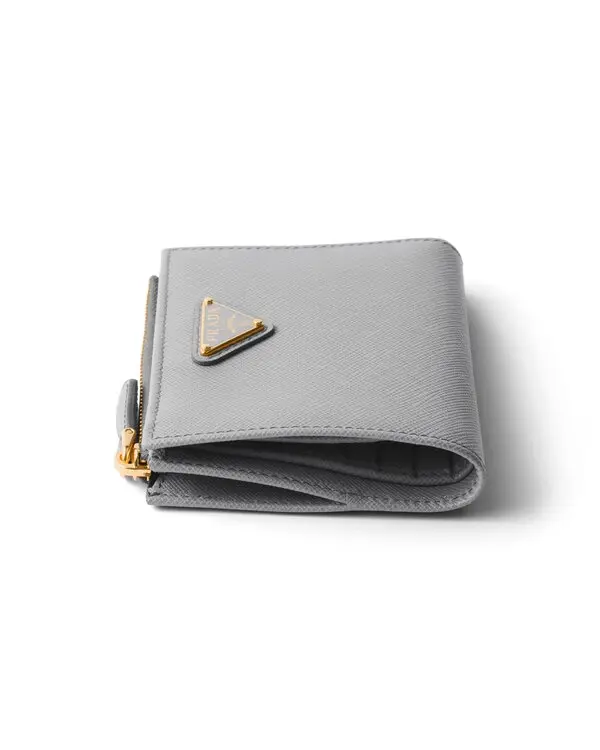 Prada Small Saffiano Leather Wallet - Grey
