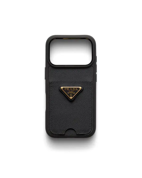 Prada Saffiano Leather Case For Iphone 17 Pro - Black
