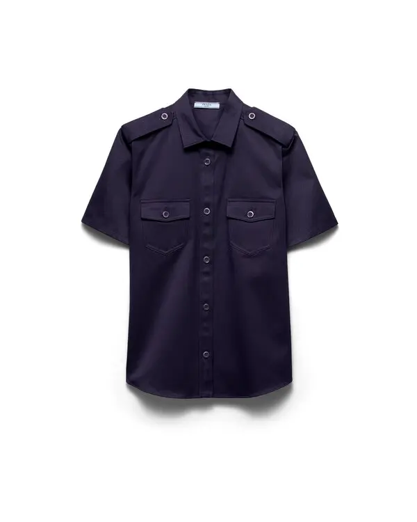 Prada Short-sleeved Chino Shirt - Blue