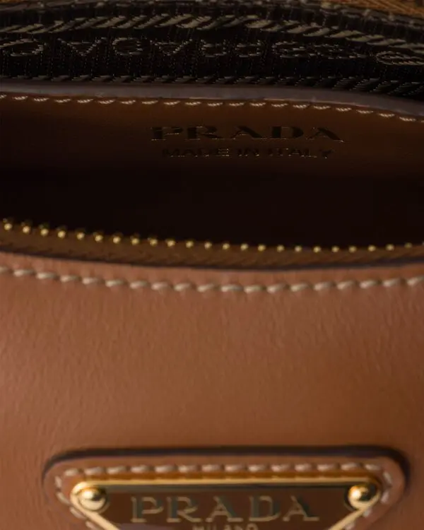 Prada Arqué Mini Leather Shoulder Bag - Brown