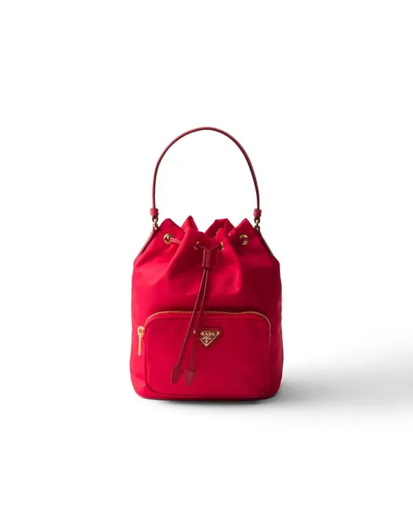 Prada Duet Re-nylon Bucket Bag - Red