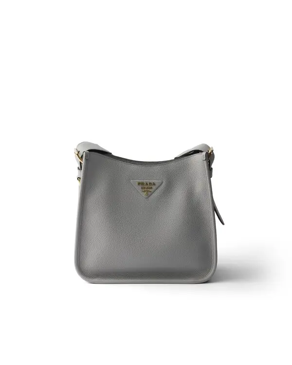 Prada Leather Shoulder Bag - Grey