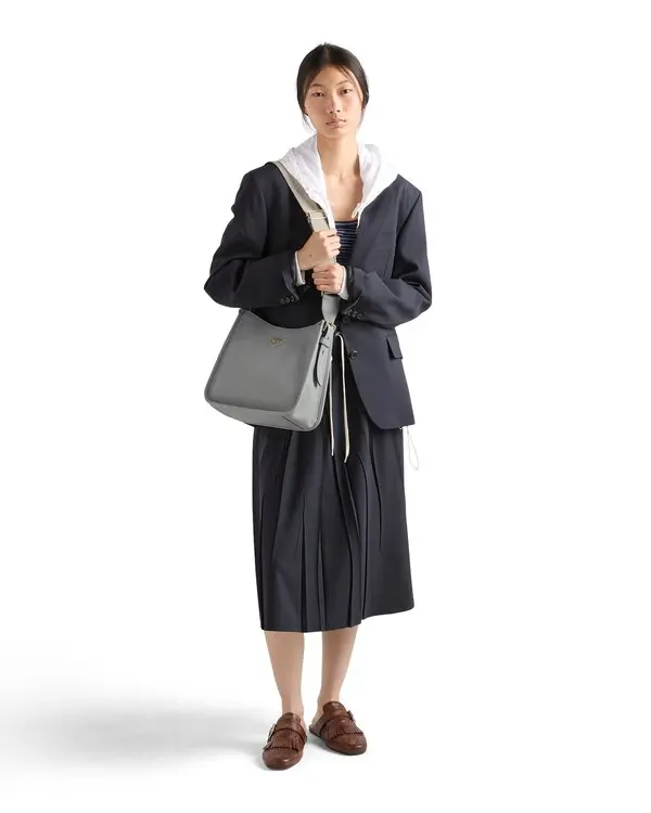 Prada Leather Shoulder Bag - Grey