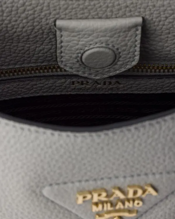 Prada Leather Shoulder Bag - Grey