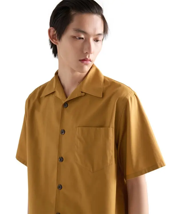 Prada Cotton Bend Fringed Bowing Shirt - Yellow