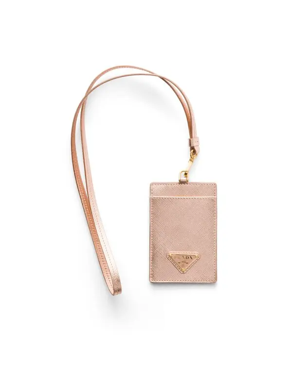 Prada Saffiano Leather Badge Holder - Pink