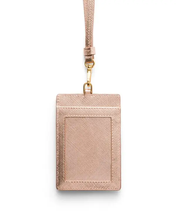 Prada Saffiano Leather Badge Holder - Pink