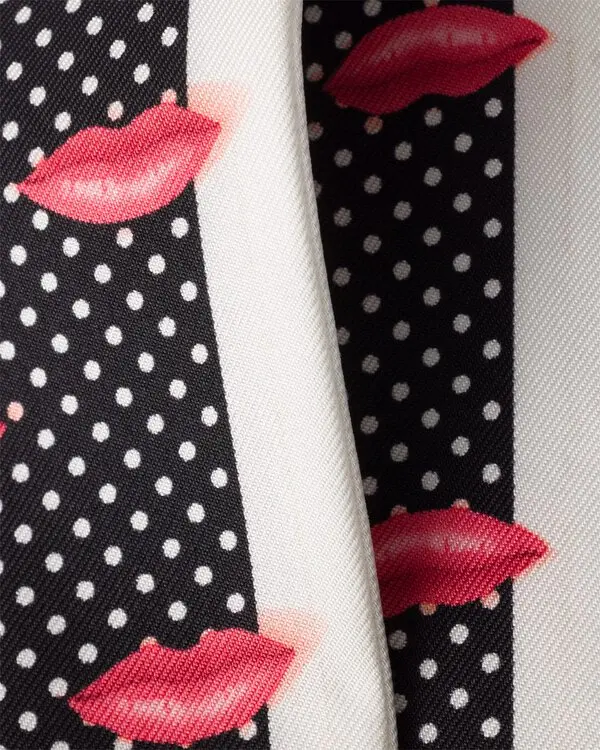 Prada Printed Silk Twill Skinny Scarf