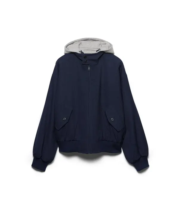 Prada Hooded Wool Jacket - Blue