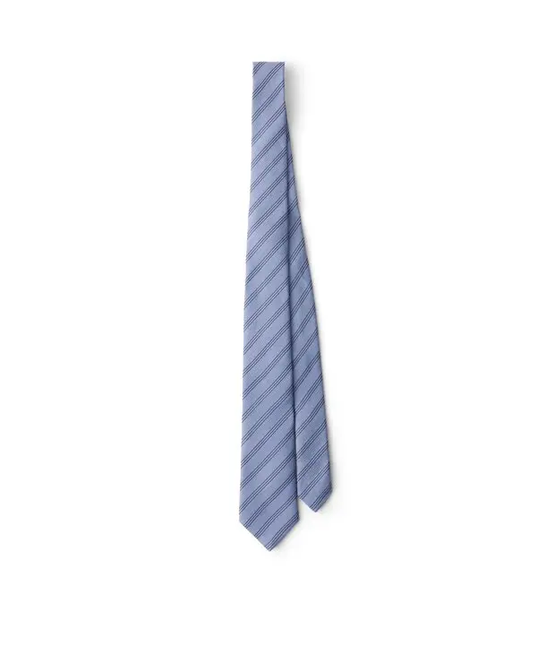 Prada Linen Blend Neck Tie - Light Blue