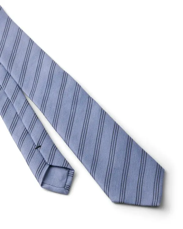 Prada Linen Blend Neck Tie - Light Blue