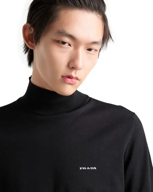 Prada Cotton Mock Turtleneck Sweater