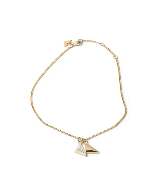 Prada Enameled Metal Necklace - Gold/silver