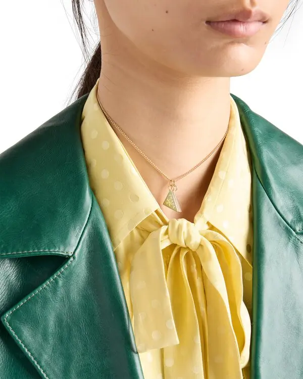 Prada Enameled Metal Necklace