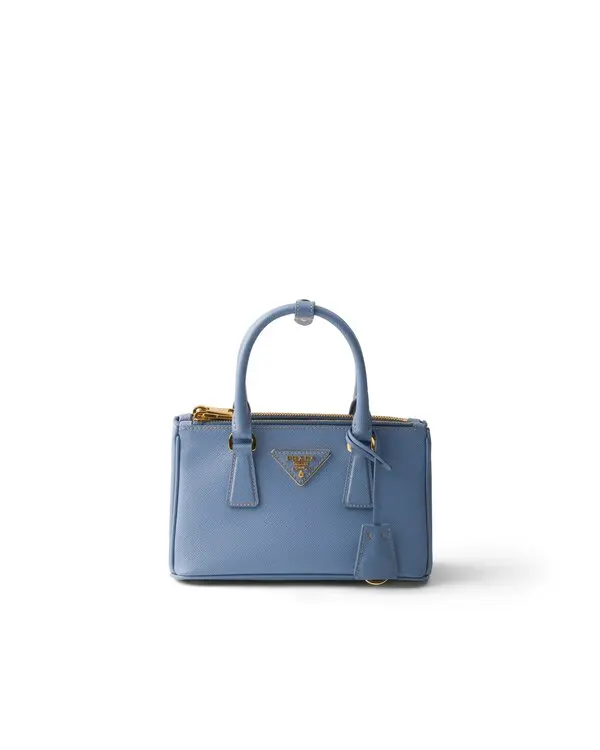 Prada Galleria Mini Saffiano Leather Bag - Blue