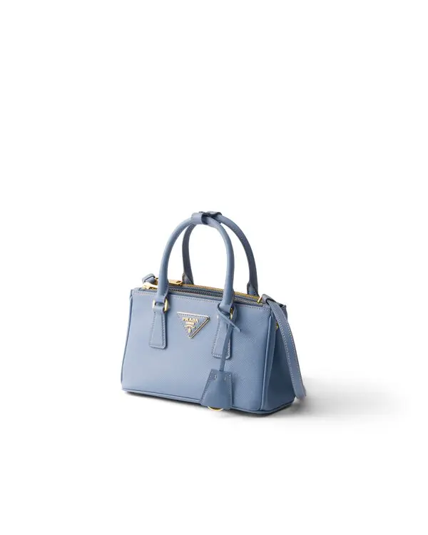 Prada Galleria Mini Saffiano Leather Bag - Blue