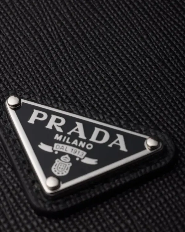 Prada Saffiano Leather Case For Iphone 17 Pro - Black