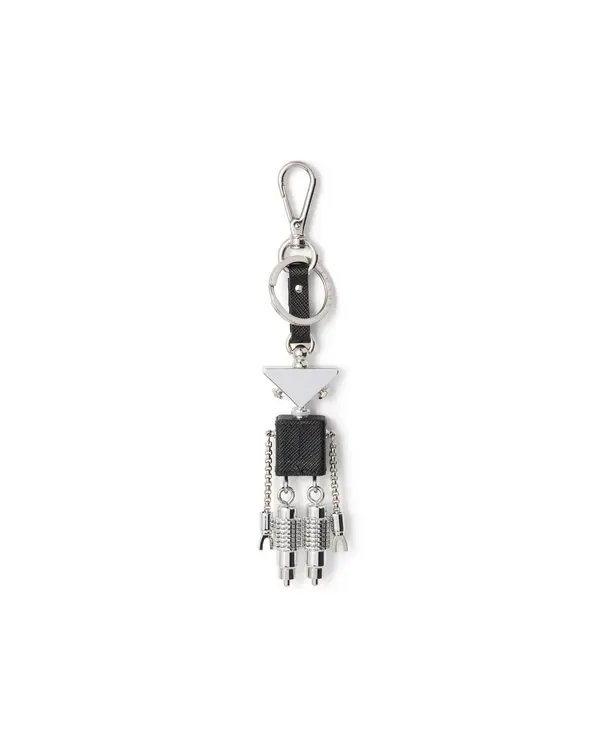 Prada Robot Saffiano Leather Keychain Charm