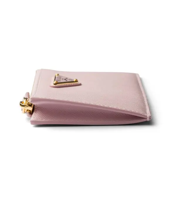Prada Printed Saffiano Leather Card Holder - Pink
