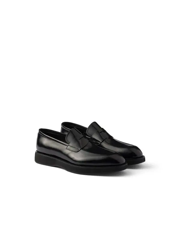 Prada Brushed Leather Loafers