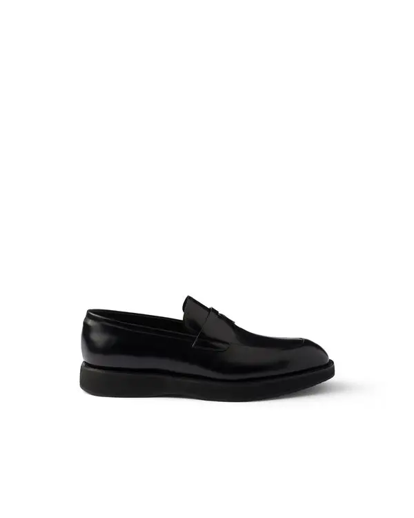 Prada Brushed Leather Loafers