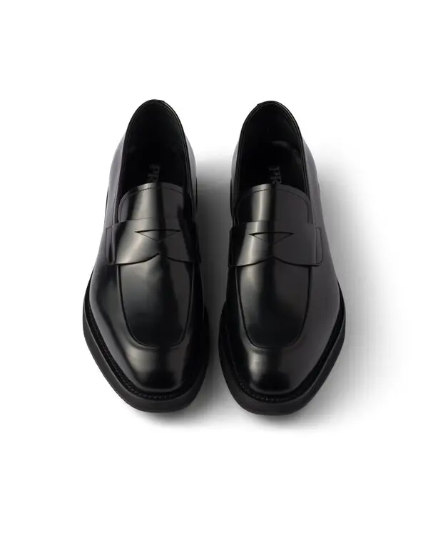 Prada Brushed Leather Loafers