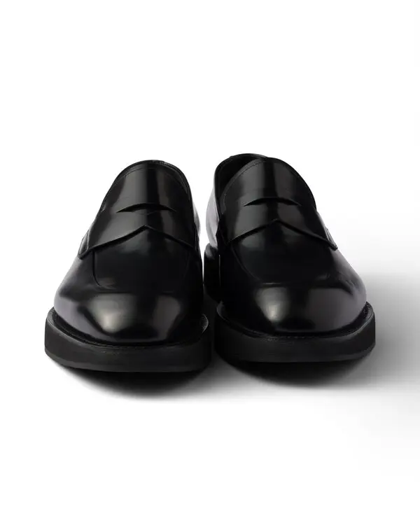 Prada Brushed Leather Loafers