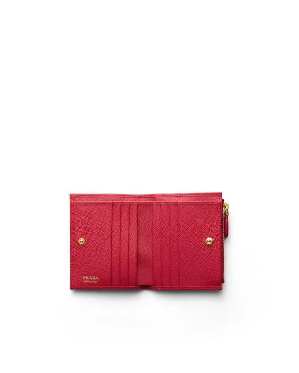 Prada Small Saffiano Leather Wallet - Red