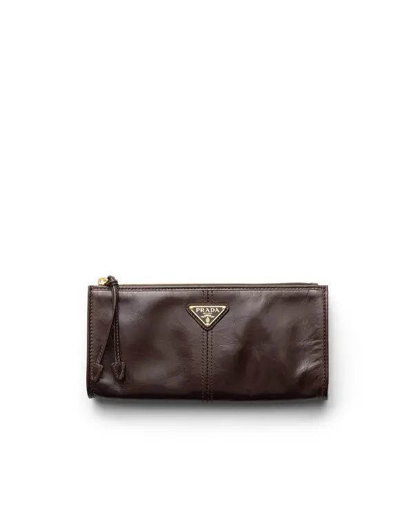 Prada Leather Pouch - Brown