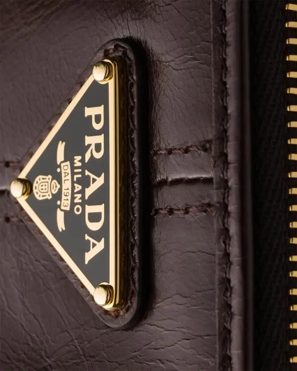 Prada Leather Pouch - Brown