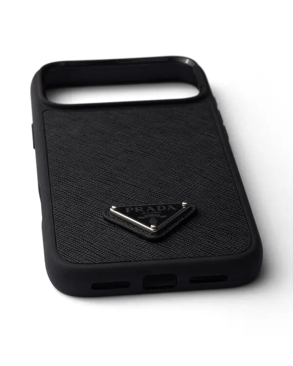 Prada Saffiano Leather Case For Iphone 17 Pro Max - Black