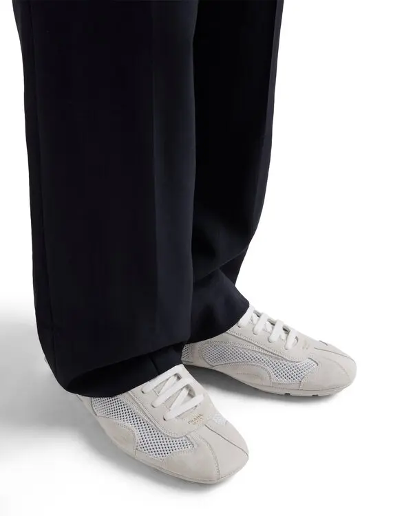 Prada Montecarlo Re-edition 200 Suede And Mesh Sneakers - White