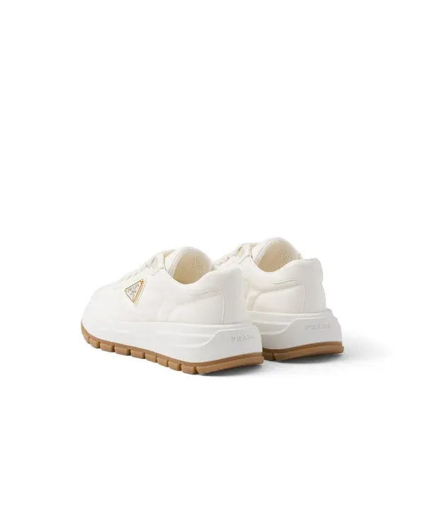 Prada Prax 01 Leather Sneakers - Neutral