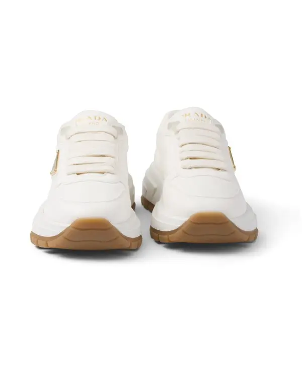 Prada Prax 01 Leather Sneakers - Neutral
