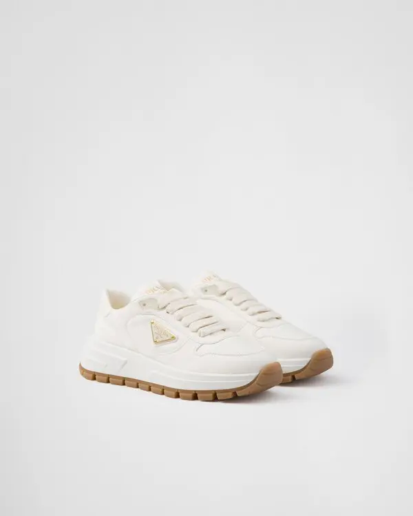 Prada Prax 01 Leather Sneakers - Neutral