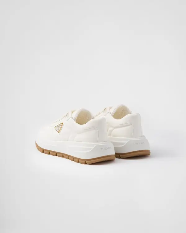 Prada Prax 01 Leather Sneakers - Neutral