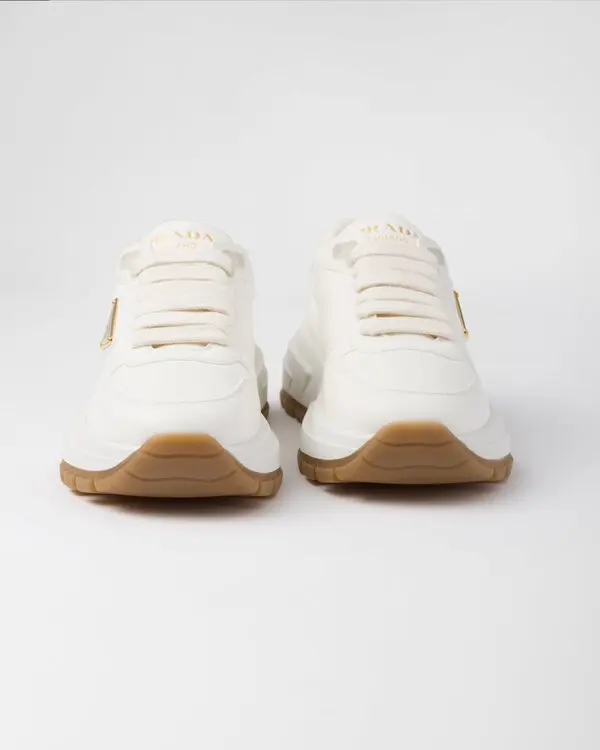 Prada Prax 01 Leather Sneakers - Neutral